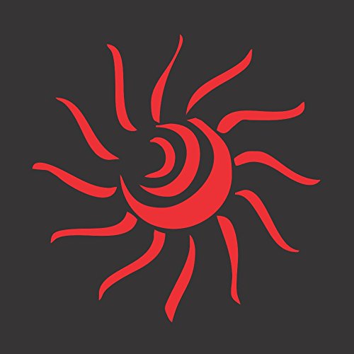 Amazon.com: Red Sun Abstract- Die Cut Vinyl Window Decal/ Sticker for ...
