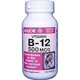 Amazon.com: MAJOR B-12 1000MCG TABS CYANOCOBALAMIN-1000 MCG Pink 130 ...