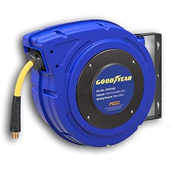 Amazon.com: Flexzilla Retractable Enclosed Plastic Air Hose Reel, 3/8 in. x 50 ft, Heavy Duty ...