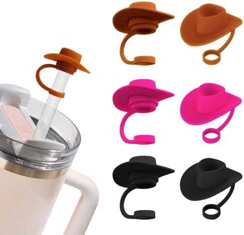 Azonee 6 PCS Cute Straw Cover Toppers for 8-10 mm Straw, Funny Cute ...