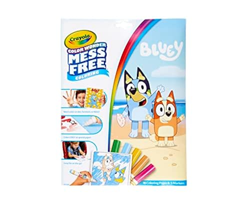 Crayola Bluey Color Wonder Coloring Set, 18 Bluey Coloring Pages, Mess ...