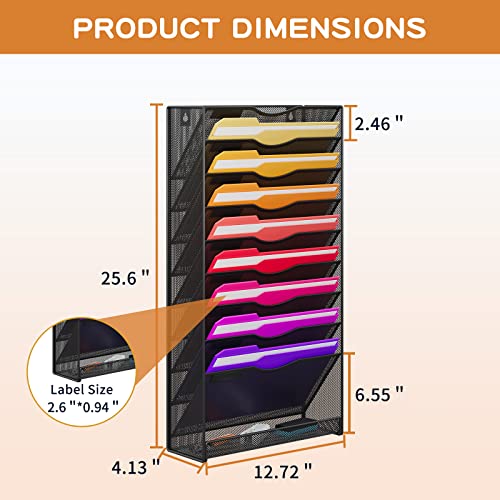 GoldOrcle 10-Tier Wall File Organizer Hanging File Holder Wall Mounted ...