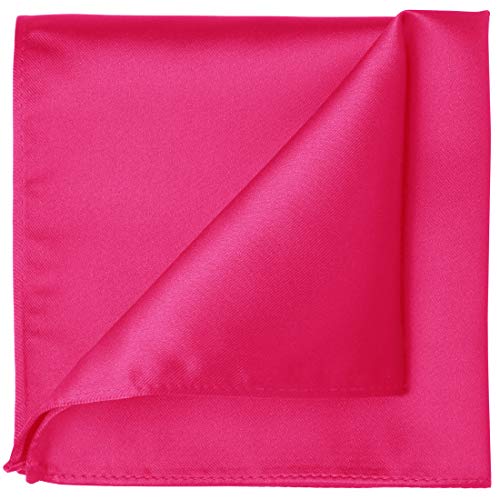 KissTies Hot Pink Fuchsia Pocket Square Mens Satin Handkerchief + Gift ...