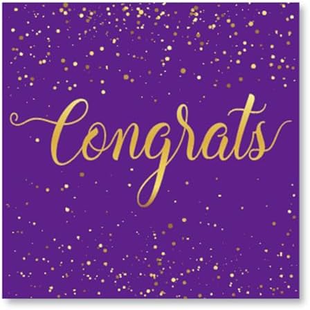 Whaline 80Pcs Congratulations Paper Napkins Gold Foil Congrats Cocktail ...