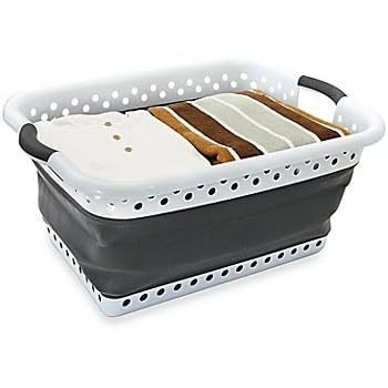 Amazon.com: Collapsible Laundry Basket - Space Saving Organizer (Cyan ...