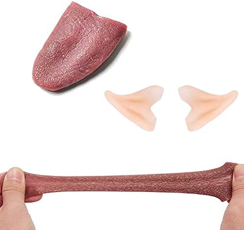 SANGEE Realistic Artificial Tongue and Fairy Pixie Elf Ears Stretchable ...