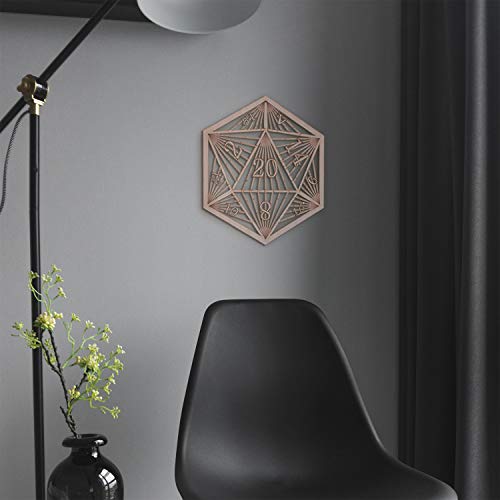 Fourth Level MFG 12" D20 Wood Wall Art, DND Artwork 2D 20-Sided Dungeon ...