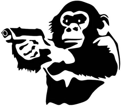 OLUYNG 16.8 CM * 14.8 CM Los Monos sostienen una Pistola Creativa ...