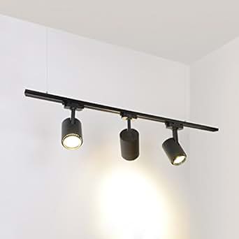 Riel - Lámpara plafón con 3 móviles 30 W LED Focos - 1 M Foco carril de ...