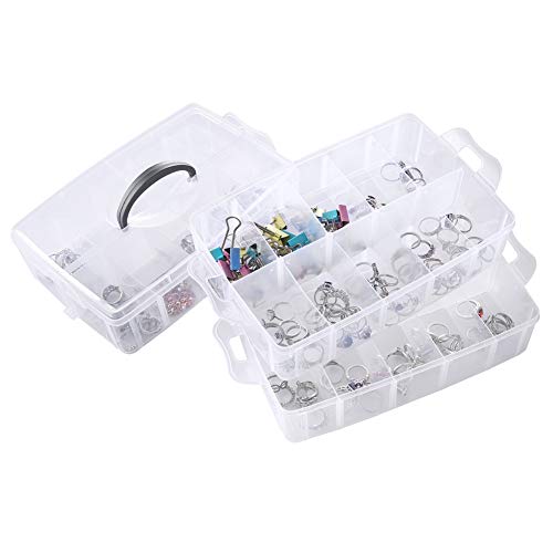 FlowerRiver 3-Tier Stackable Storage Container with 30 Compartments ...