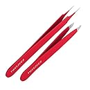 Amazon.com : Tweezees Precision Red Stainless Steel Tweezers ...