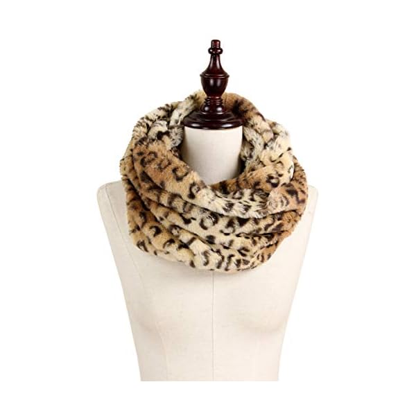 StylesILove Women Winter Elegant Faux Fur Leopard Print Infinity Tube ...