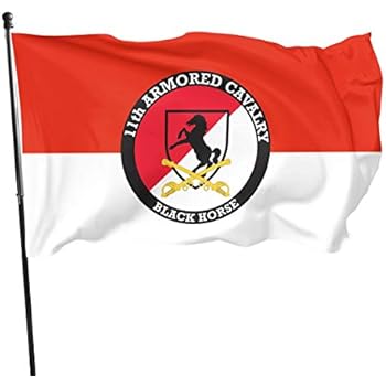 Amazon.com : 11th Armored Cavalry Regiment Black Horse Flag Polyester ...