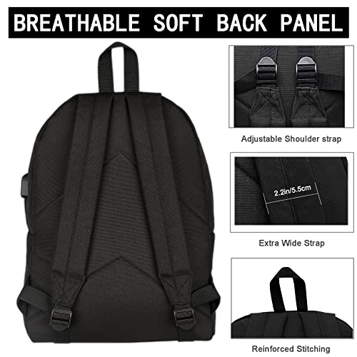 SUPACOOL Classic Lightweight Laptop Backpack with USB Charging Port ...