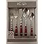 Amazon.com | CHEFS Stainless-Steel Woodgrain Bistro Flatware Set, 20 ...