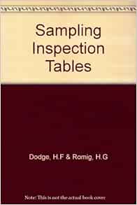 Sampling Inspection Tables: Harold F. Dodge, Harry G. Romig: Amazon.com: Books
