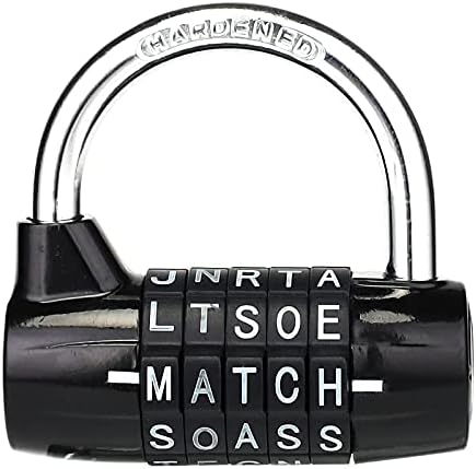 NBYT Combination Padlocks Portable Zinc Lock with Code and Letter/Word ...