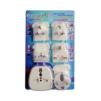 Amazon.com: Wonpro All-in-One Universal Travel Plug Adapter Kit Type A ...