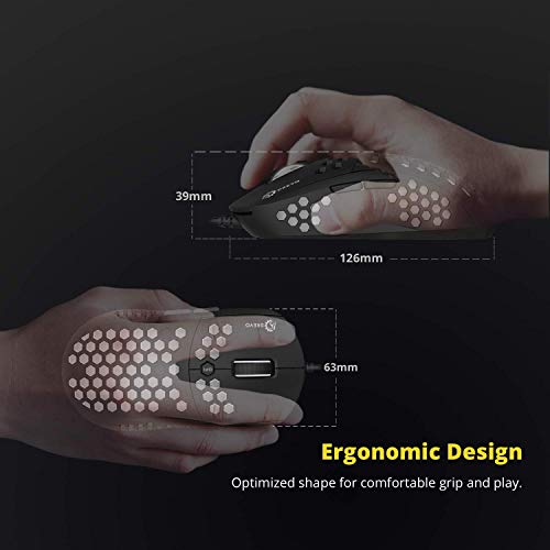 ⭐️ 【 DREVO Falcon Ratón de Juegos con Cable liviano RGB-LED Sensor ...