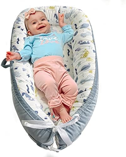 Hiseeme Baby Lounger - Baby Nest, Premium Breathable Natural Cotton ...