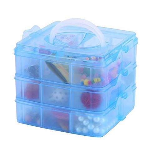 Buy JOFIX Multi Compartment Plastic Storage Box with 3 Removable Layers ...