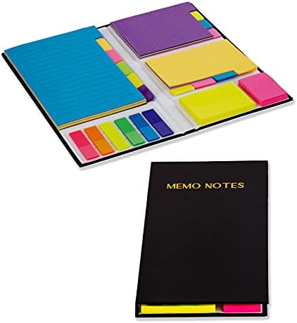 Sticky Notes Variety Set in a Padded Memo Book, 410 Pieces, Assorted ...