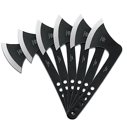 WICING Throwing Axes - 6 Pack, 12" Throwing Axe Set Stainless Steel ...