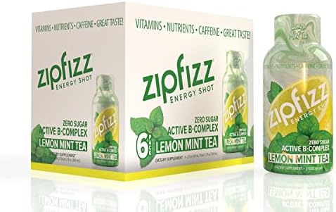 Zipfizz 2oz Energy Shot - Lemon Mint Tea Flavor | Hydrating Electrolyte ...