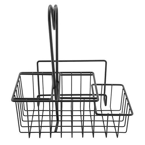 G.E.T. 4-31698 Black Metal Three Compartment Condiment Caddy with Menu ...