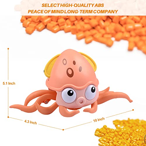 Crawling Octopus Baby Toy with Music and LED Light Up for Kids, Toddler ...