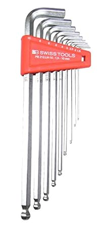 PB Swiss PB 212LH-10 9 Piece Long Chrome Ball point Hex/Allen Key Set: Amazon.com: Industrial ...
