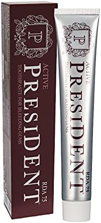 PRESIDENT Active Toothpaste 75 RDA -- Antibacterial & Anti-Inflammatory ...