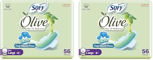 سعر SOFY Olive Sanitary Pads With Wings, Slim, Large 29 cm, Pack of 112 ...