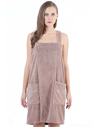 Women's Spa Bath Towel Wrap, Shower Robe - Plush Soft Terry Cotton ...