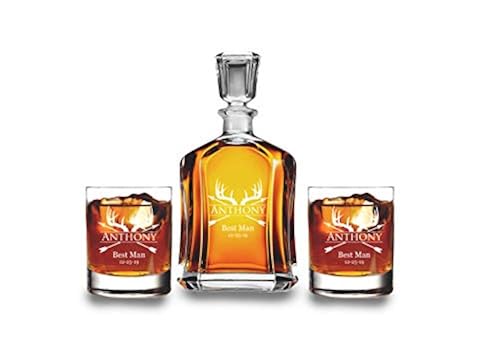 Custom bourbon decanter set - Monogrammed Decanter for Groomsmen ...