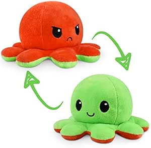 Amazon.com: TeeTurtle | Holiday Reversible Octopus Plushie | Red ...
