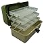 3 Tray Cantilever Fishing Tackle Box, Adjustable Compartments, Blue ...