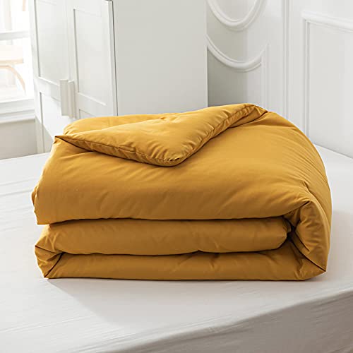 Luxlovery Mustard Yellow Comforter Set Queen Dark Yellow Bedding ...