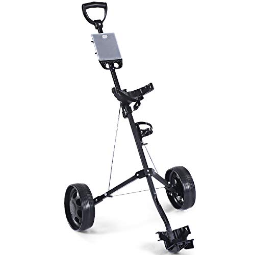 Tangkula Golf Push Cart Foldable 2 Wheel Push Pull Cart Trolley (Small ...