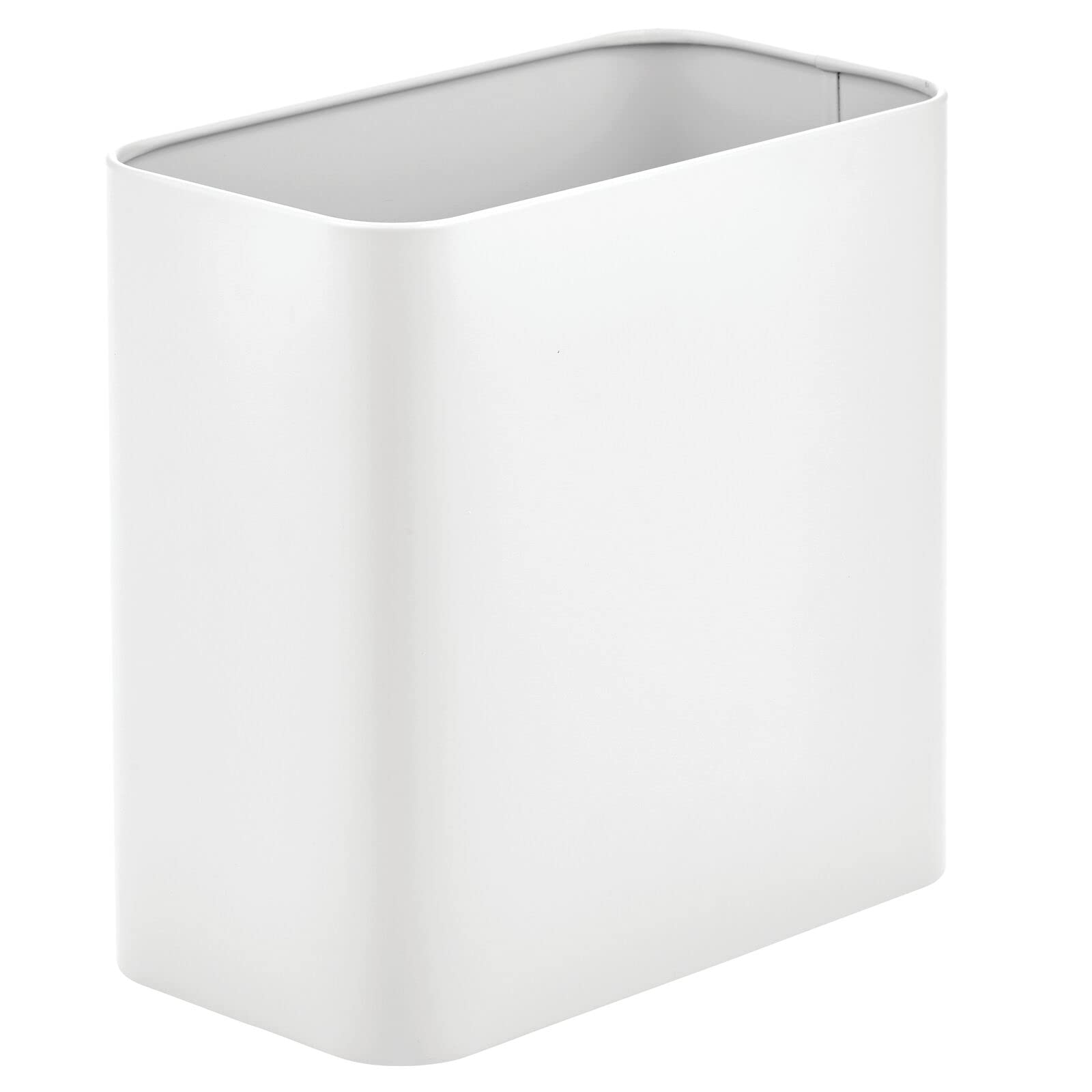 mDesign Metal Wastepaper Bin — Compact Rectangular Bathroom Bin ...