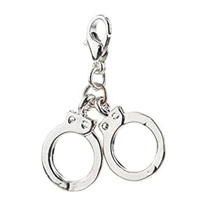 Amazon.com : Fashionable Cool Silver Colored Hand Cuffs Shaped Clip On ...
