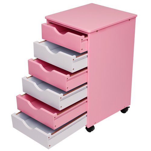 caisson de bureau rose