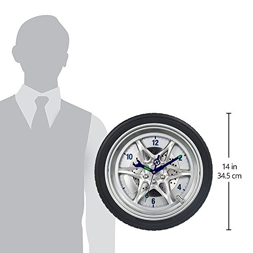 SkyNature Wall Decor Clock,14 Inch Tire Rim Gear of Time Home ...