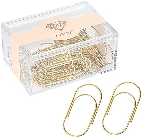 Gold Jumbo Paper Clips, Multibey 2" Non-Skid Metallic Large Wide Paper ...