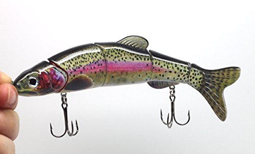 Buy FISHIN ADDICT Rainbow Swimbait Multi Jointed Fishing Lure Realistic ...