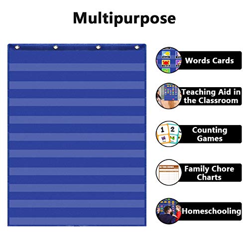 EAMAY Standard Pocket Charts, Clear 10 Pocket Chart for Teacher Lessons ...