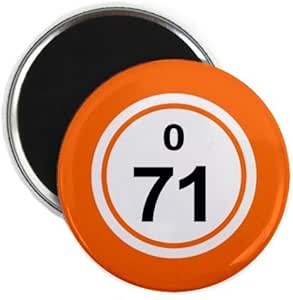 Amazon.com: Bingo Ball O71 SEVENTY-ONE Orange 2.25 inch Fridge Magnet ...
