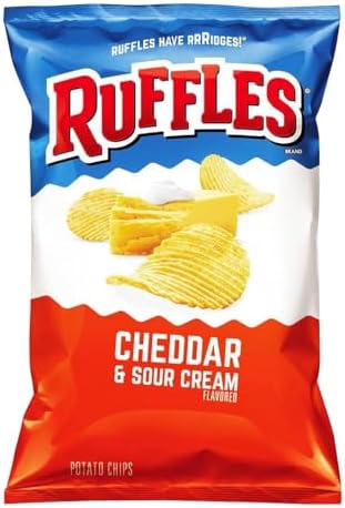 Ruffles Cheddar & Sour Cream Potato Chips Ridged Chips with Bold Flavor ...