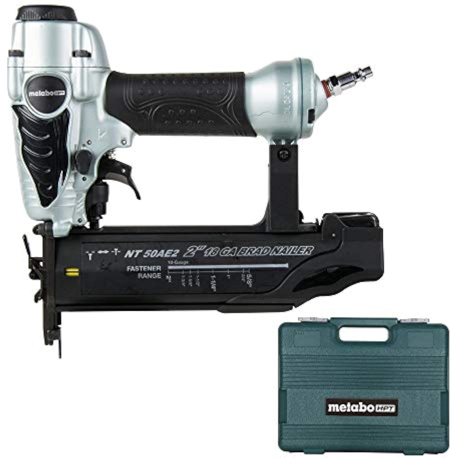 Metabo HPT Brad Nailer Kit | Pneumatic | 18 Gauge | Accepts 5/8 to 2 ...