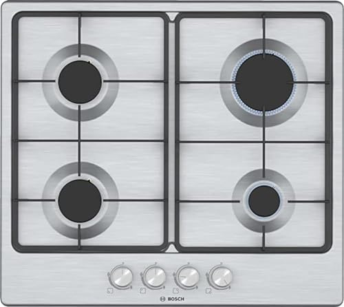 Bosch - Series 4 Gas stove 60 cm - Stainless steel - 4 Burners - pan ...